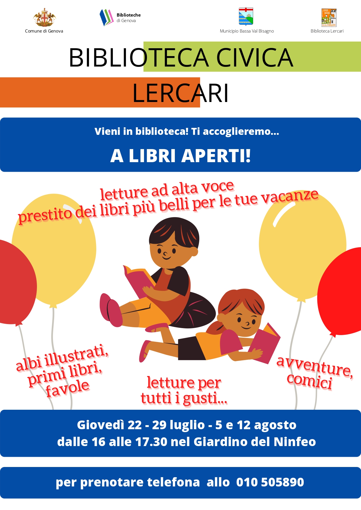 Vieni in Biblioteca! Ti accoglieremo...A LIBRI APERTI! | Genova Smart