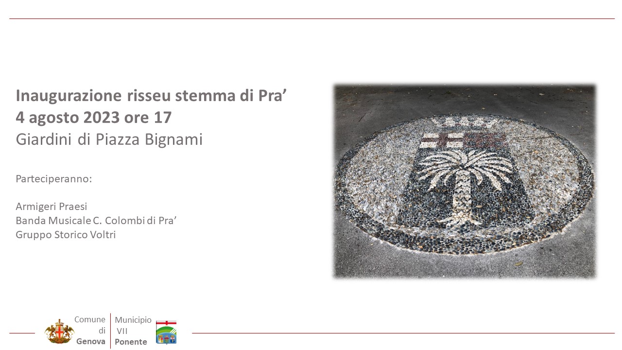 Inaugurazione del risseu raffigurante lo stemma di Pra' | Genova Smart